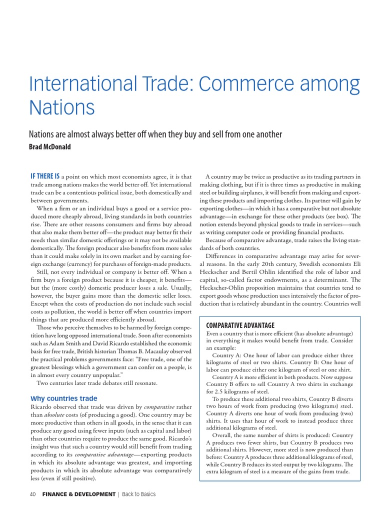 International Trade - Commerce Among Nations | PDF