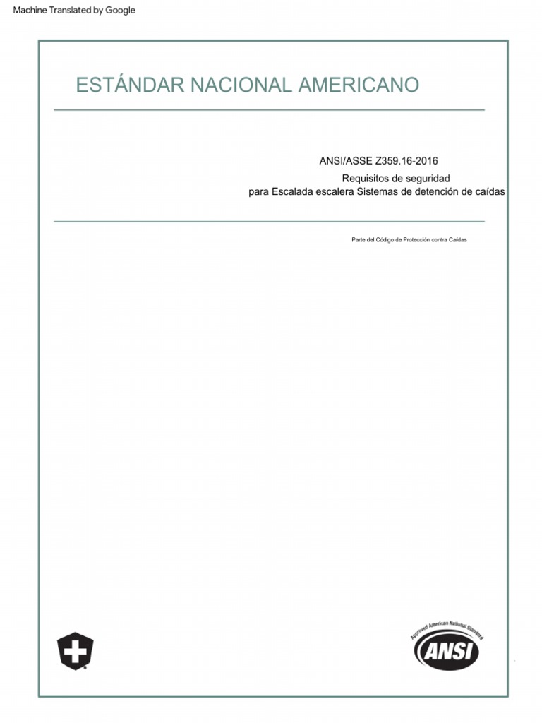 Ansi Z359.16 2016 PDF | PDF | Revestimiento | Acero
