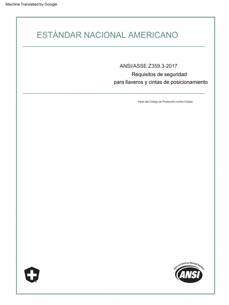 Ansi Z359.3 2017 PDF | PDF