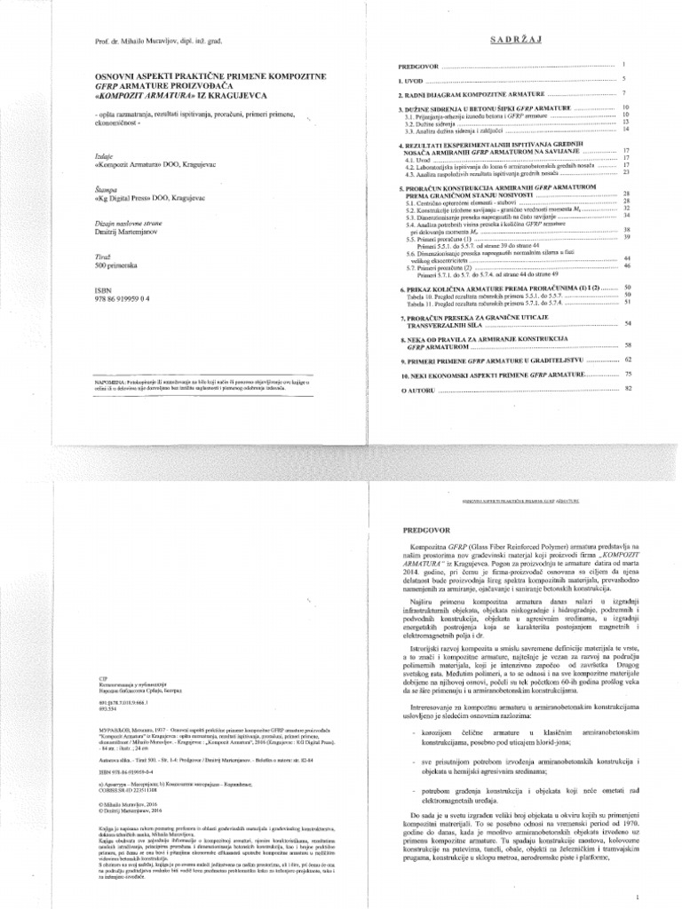 Primena Kompozitne GFRP Armature | PDF