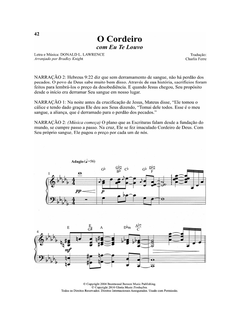 O Cordeiro - Coral - PARTITURA | PDF