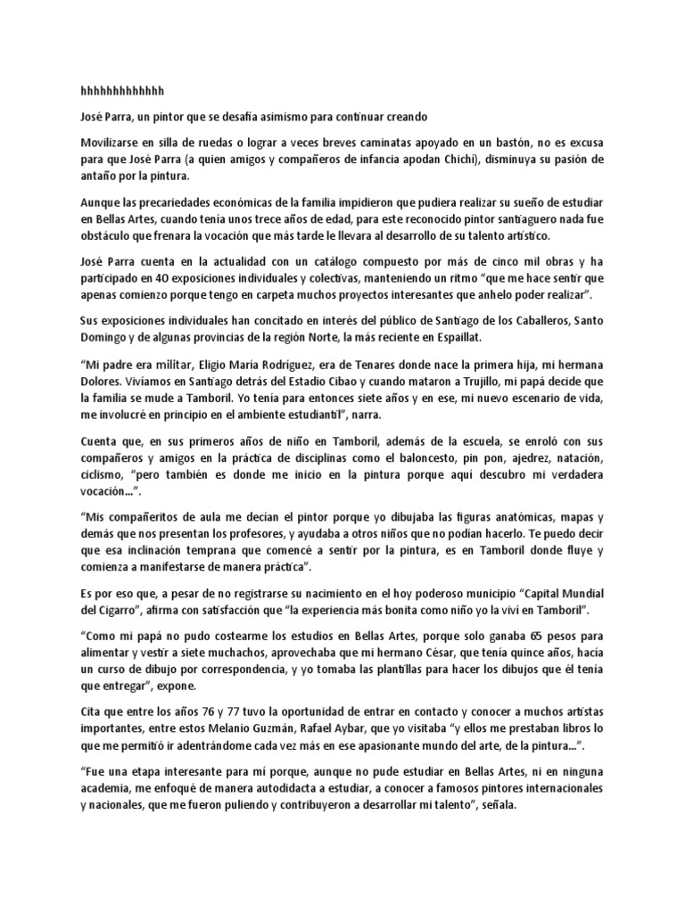 José Parra: Pasión y arte en la adversidad | PDF | Sevilla | Pinturas