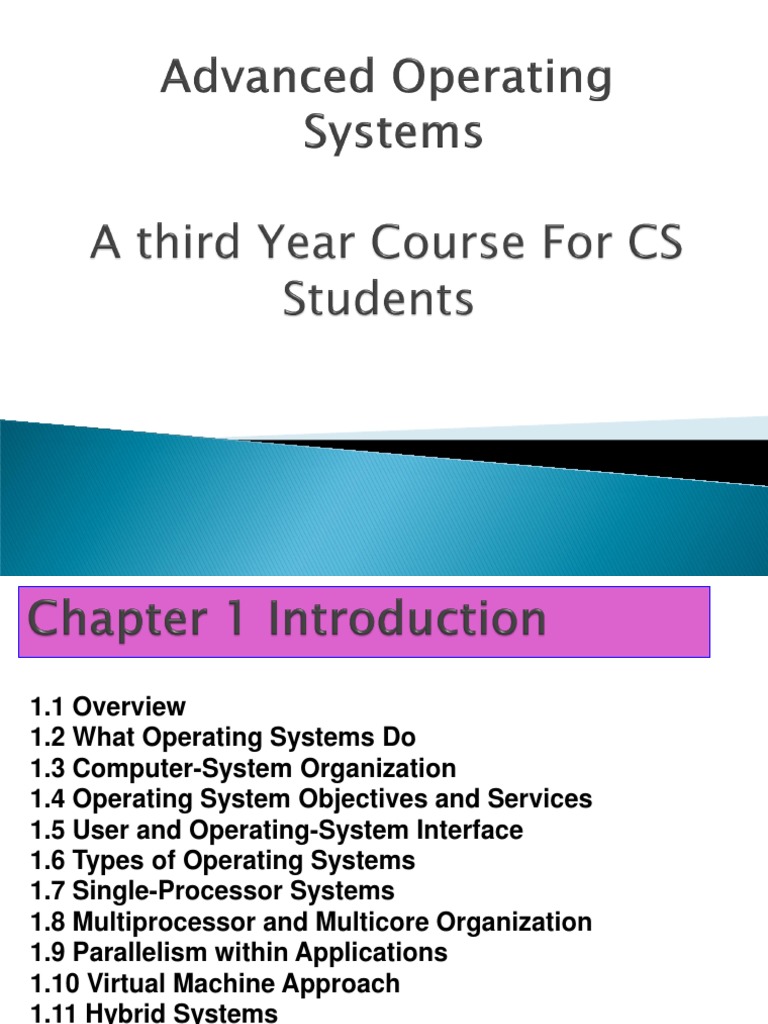 Lec1 Operating System Pdf Operating System Central Processing Unit
