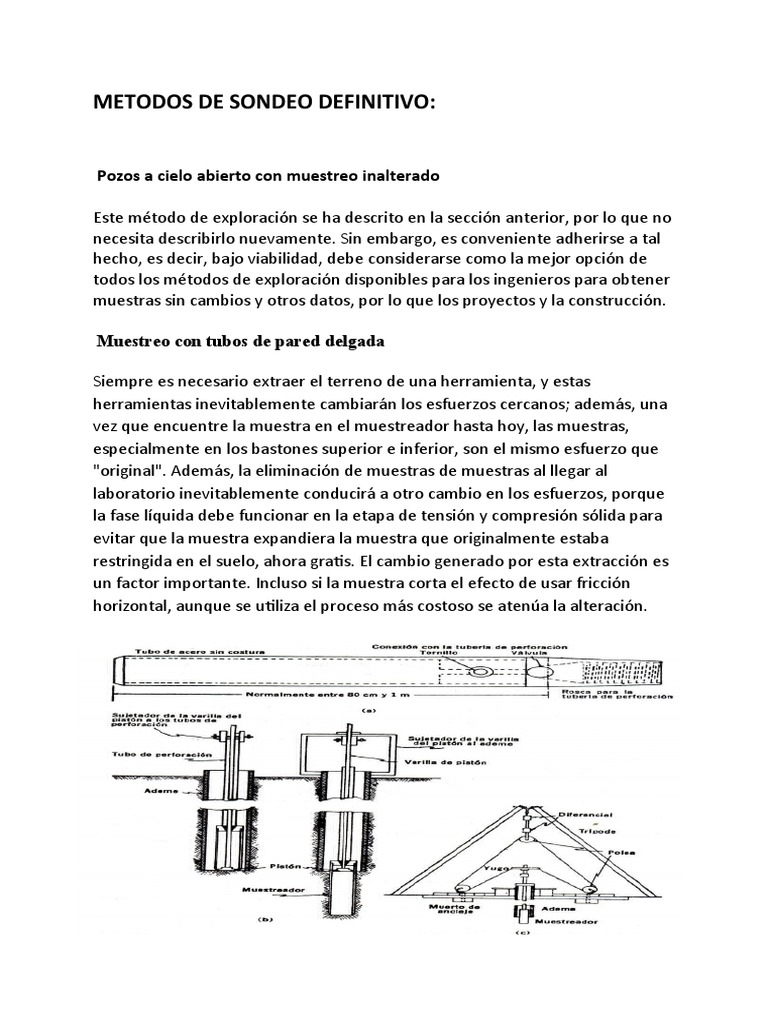 Metodos de Sondeo Definitivo | PDF
