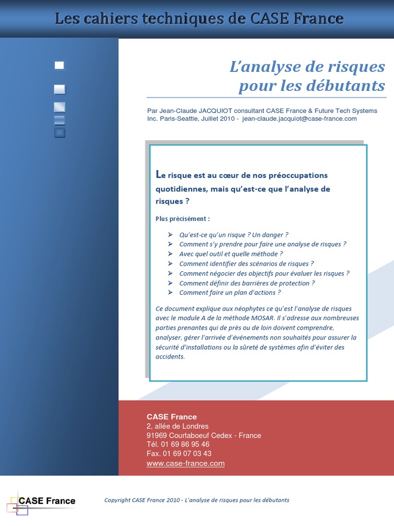 L Analyse de Risque Pour Les D Butants PDF 1619213956 | PDF