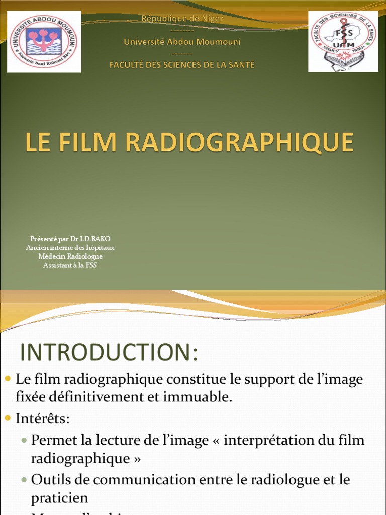 2-1 - Le Film Radiographique - TSR 1 | PDF