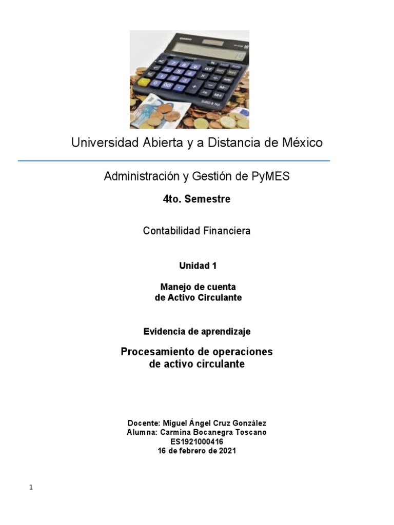 GCNF U1 Ea Cabt | PDF | Bancos | Contabilidad