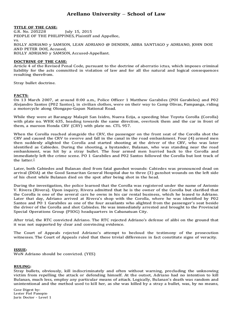 People V Adriano GR 205228 CD | PDF | Criminal Law | Reasonable Doubt