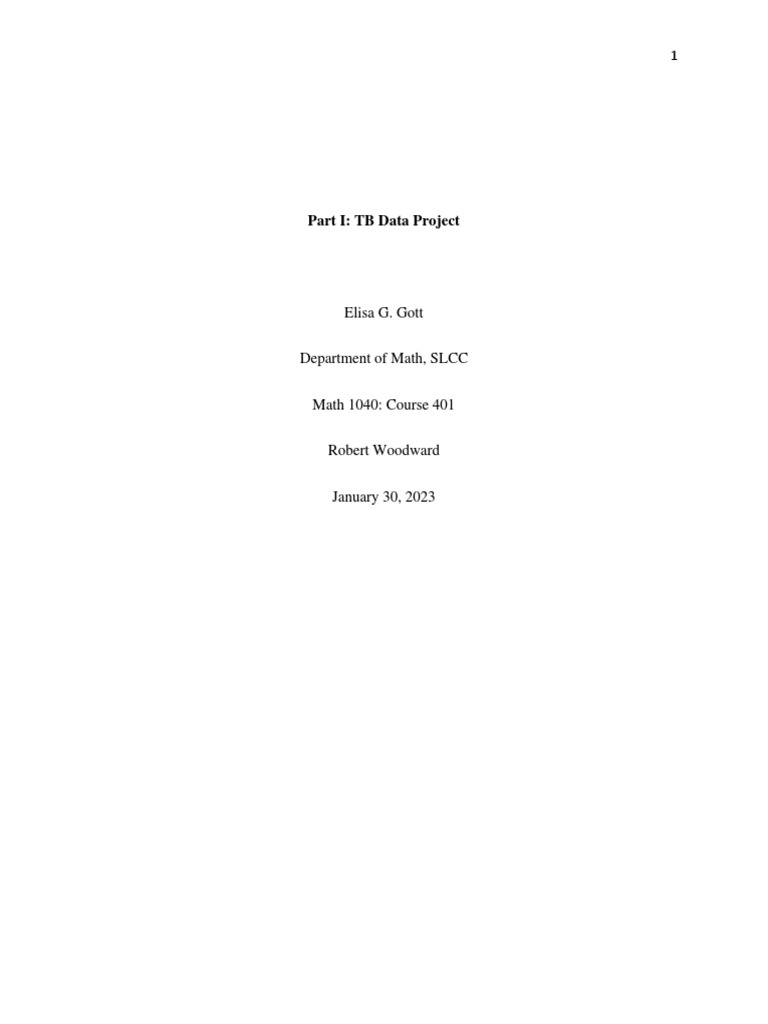 TB Data Project Part I To IV | PDF