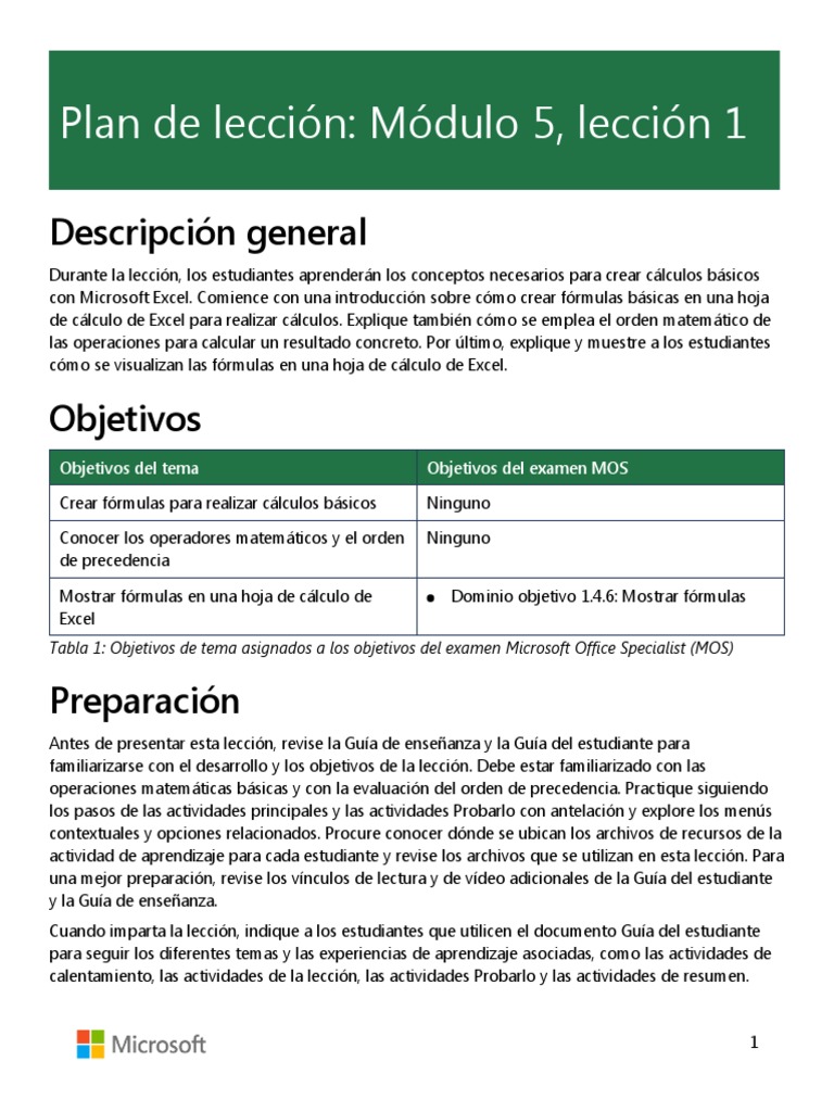Lesson Plan M5 L1 | PDF