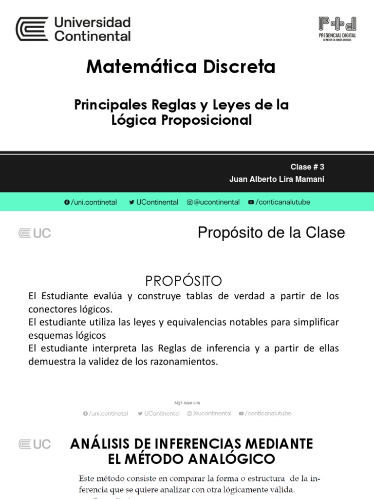 Semana 2 Principales Reglas y Leyes de La Lógica Proposicional | PDF