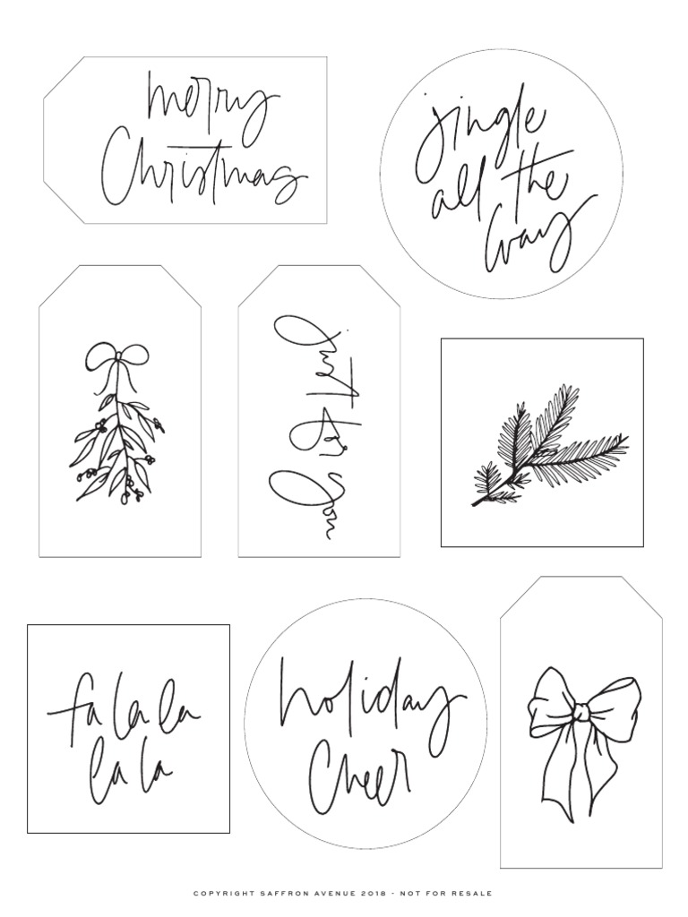 Free Print Able Holiday Gift Tags | PDF