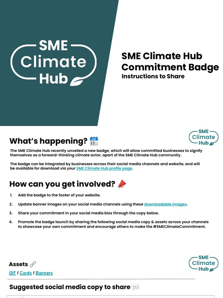 SME Climate Hub Badge Instructions | PDF | Business