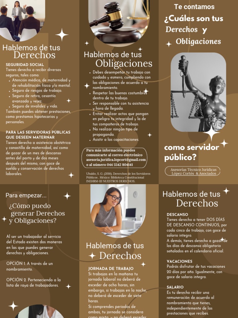 Triptico Derechos y Obligaciones de Los Servidores Públicos | PDF | Salario