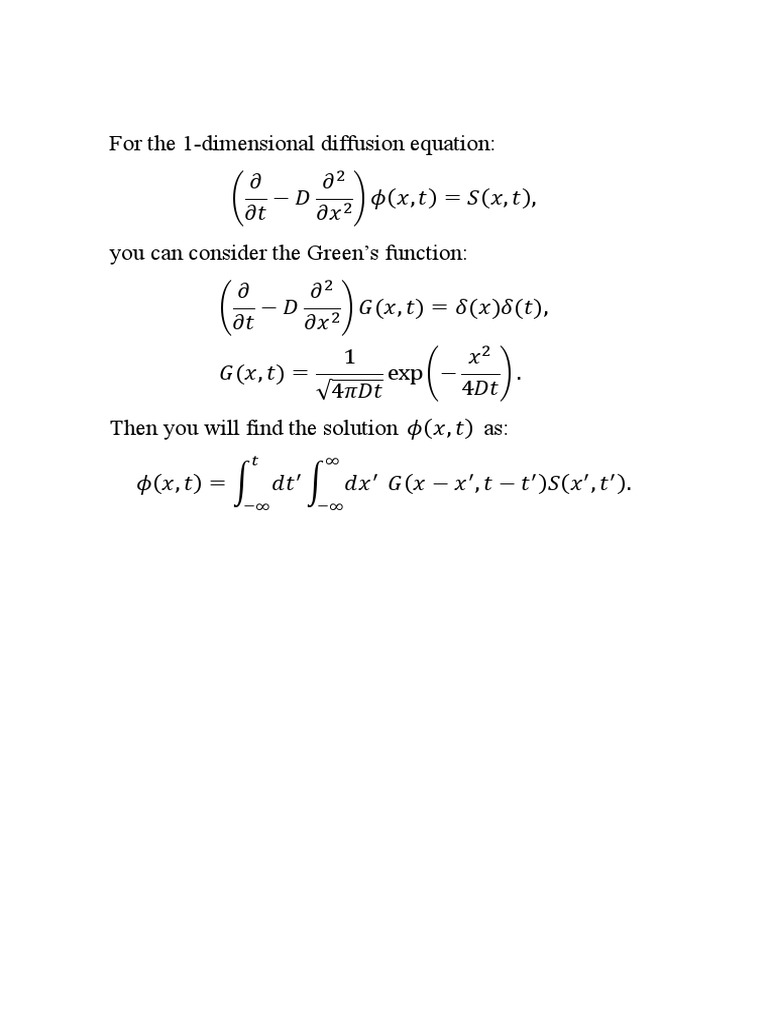 Green's Function For The Diffusion Equation | PDF | Language Arts & Discipline