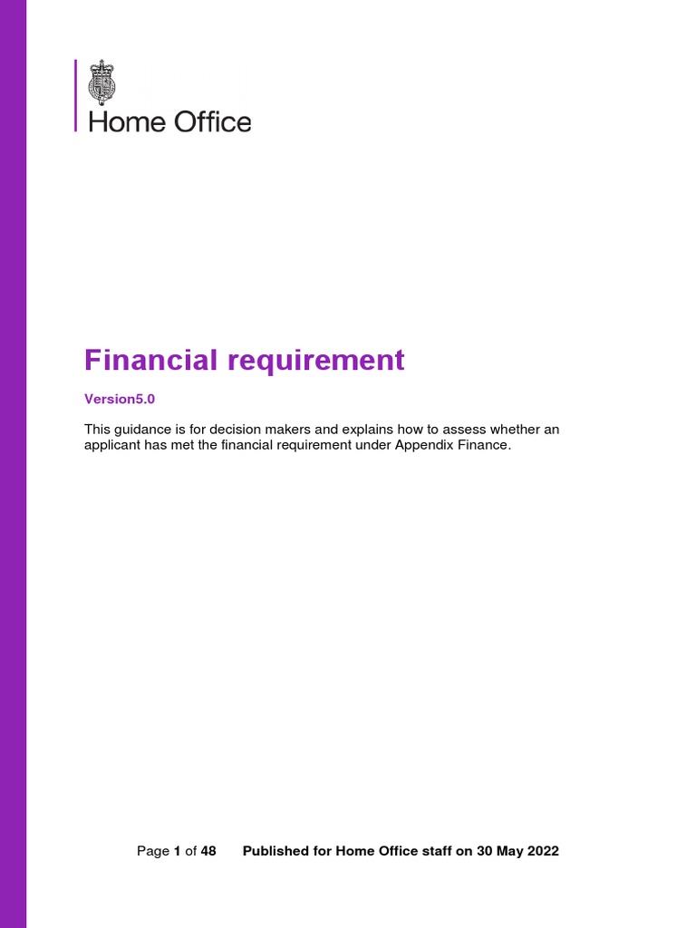 Financial Requirement Caseworker Guidance | PDF | Cost Of Living | Fee