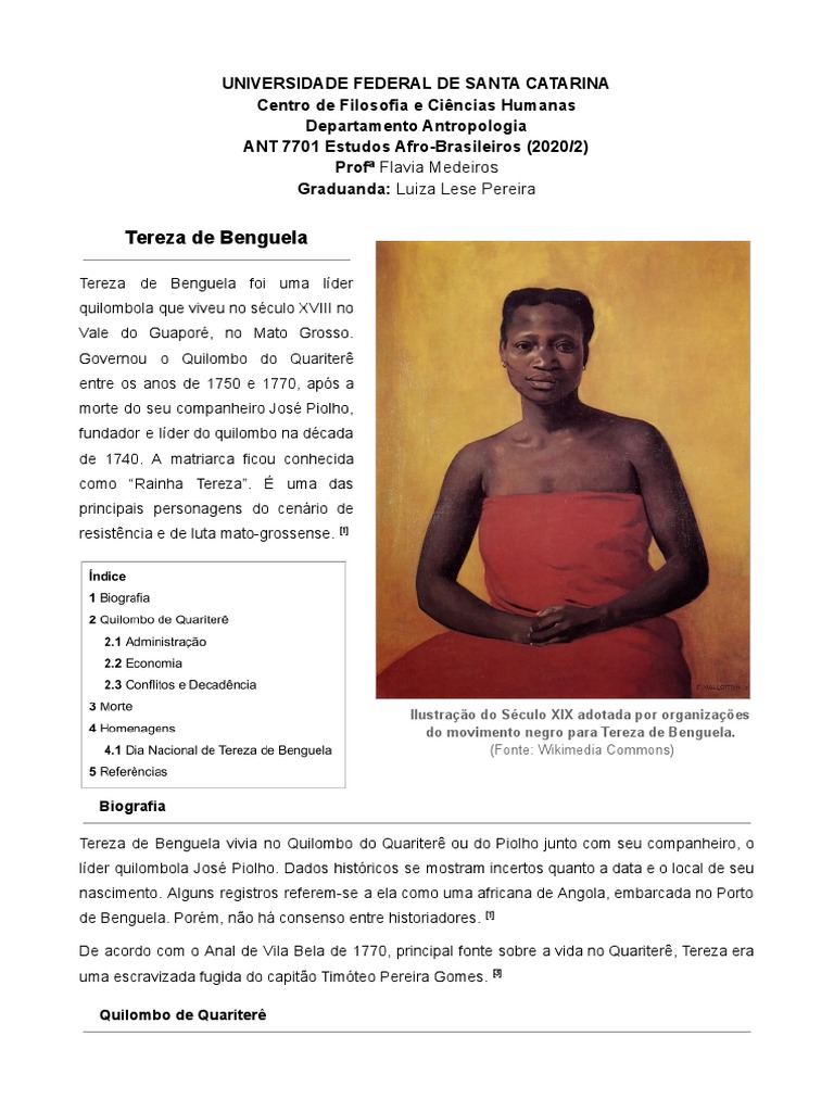 Tereza de Benguela: Rainha do Quilombo | PDF