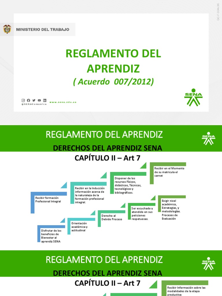 Reglamento del Aprendiz SENA 2023 | PDF