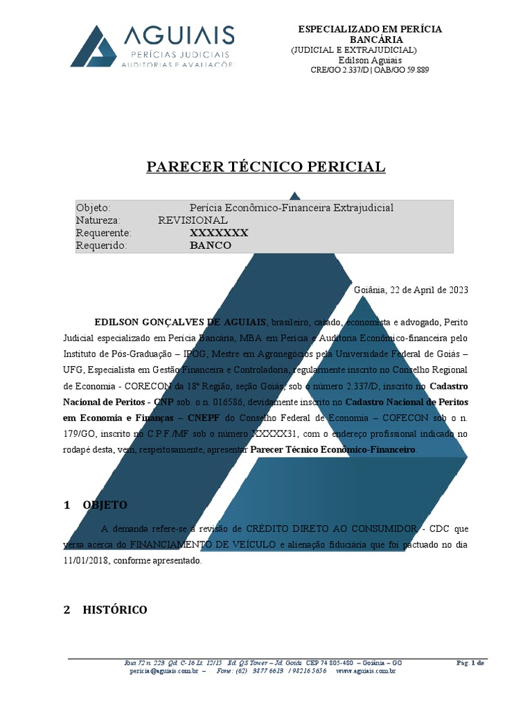 02 - Estrutura Do Parecer Técnico Extrajudicial | PDF