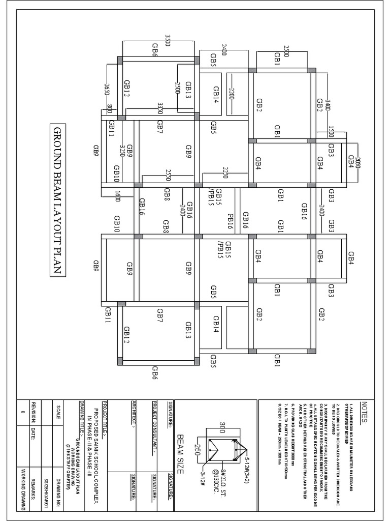 Ground Beam Layout Plan | PDF