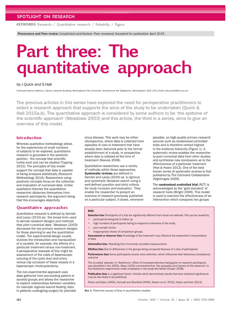 Quantitative Defination | PDF | Sampling (Statistics) | Randomized Controlled Trial