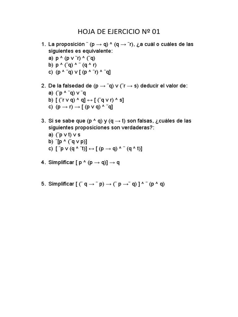 Hoja de Ejercicio #01 | PDF