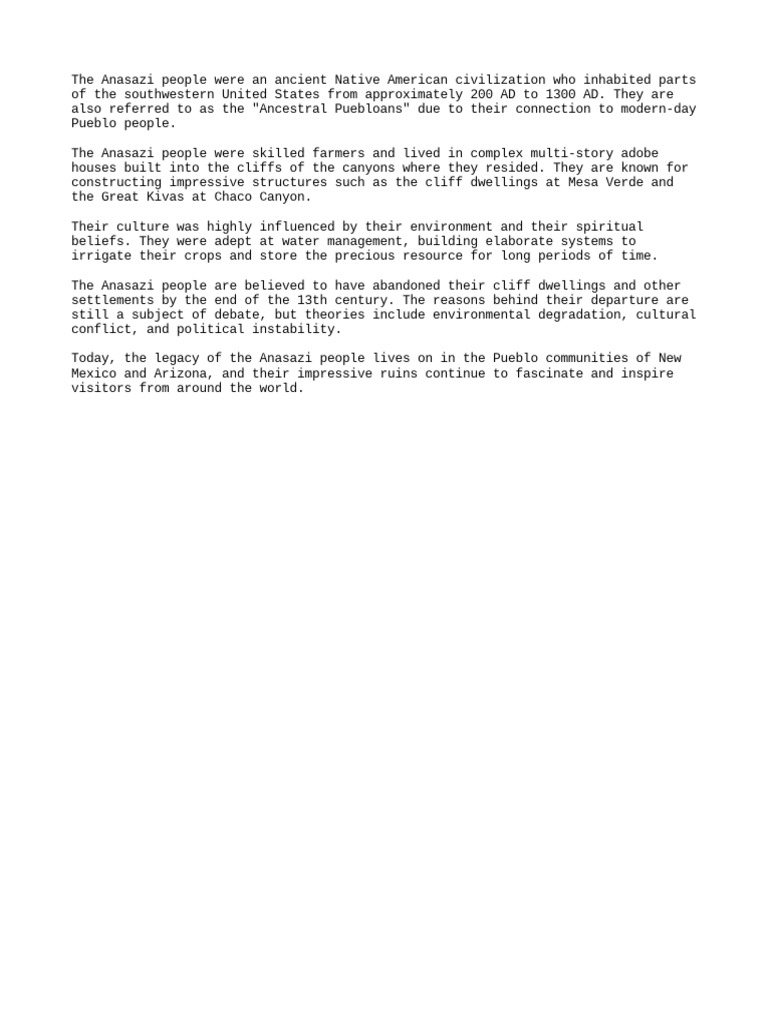The Anasazi People | PDF