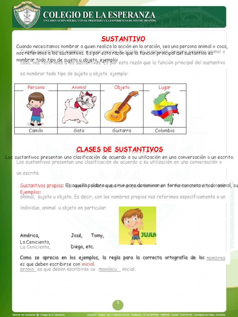 Tema 3 Sustantivo y Sus Clases | PDF