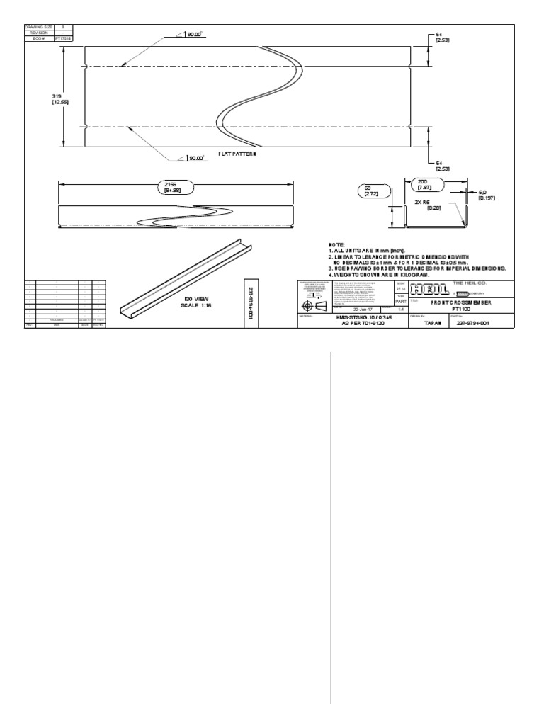 Drawing Size B Revision - Eco # PT17018: The Heil Co | PDF | Metrology