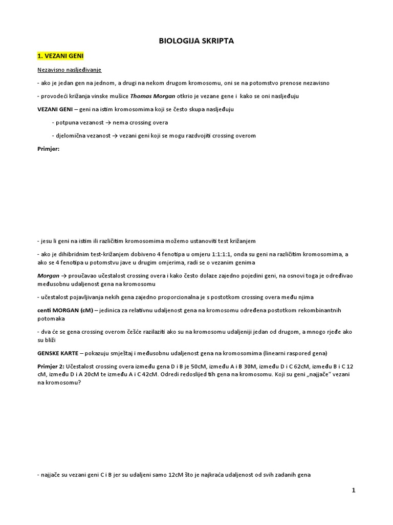 BIOLOGIJA - Točna Skripta | PDF