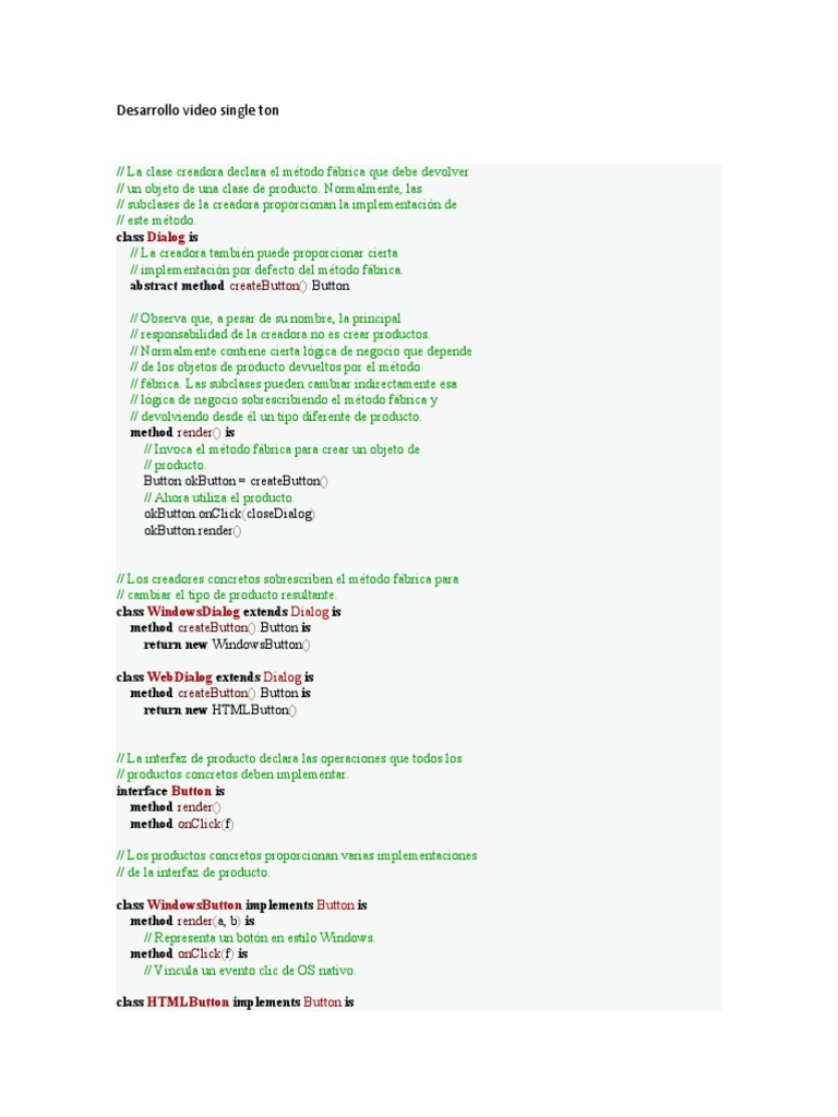 Desarrollo Patron Singleton | PDF | Software | Ingeniería de Sistemas