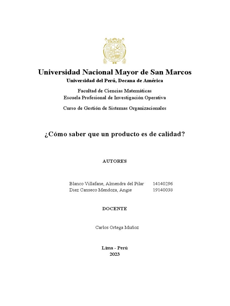 GSO Tarea3 | PDF | Calidad (comercial) | Marketing