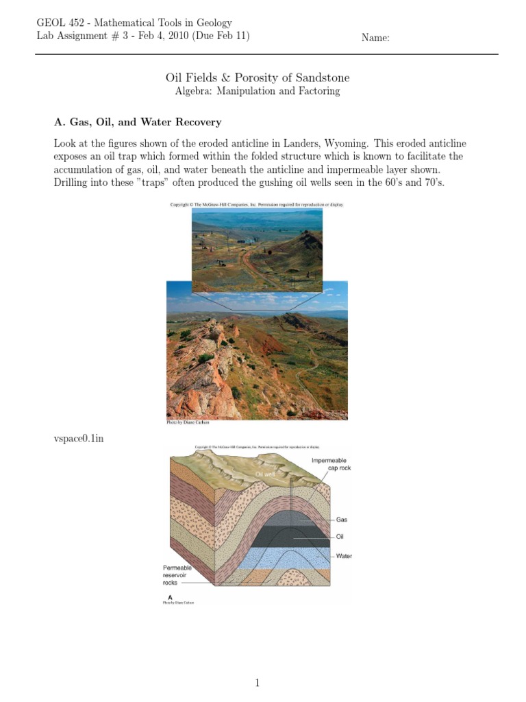Geomath Lab3 Morealgebar 2010 | PDF | Porosity | Density