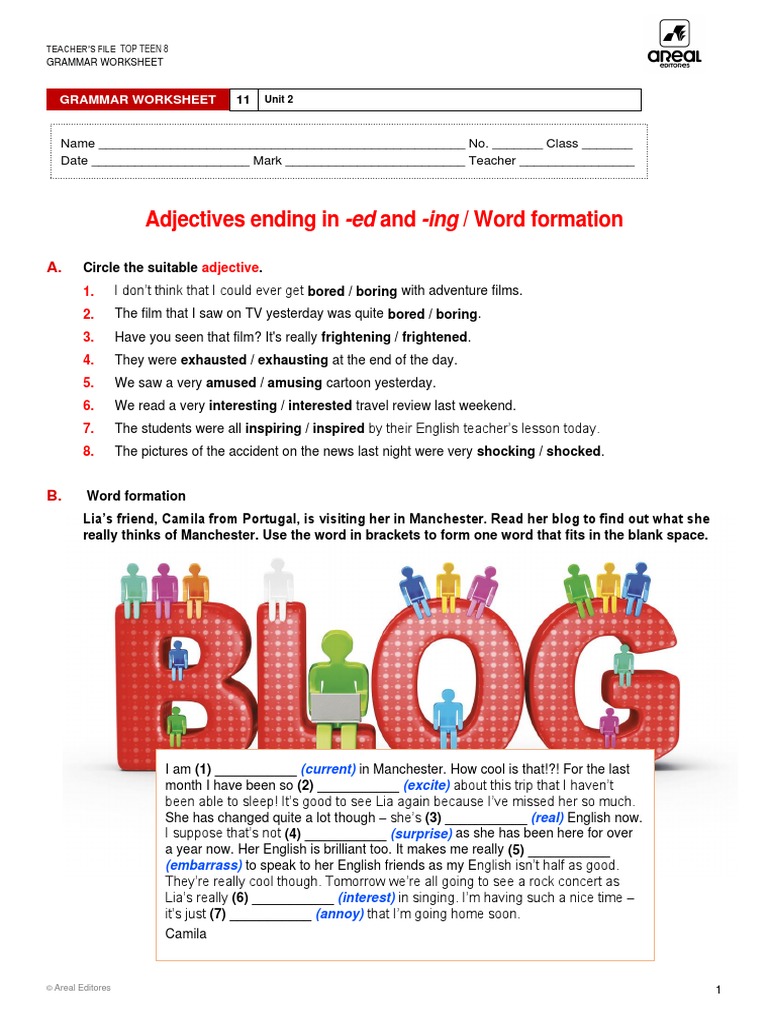 Ed Vs - Ing Adjectives - Ficha | PDF