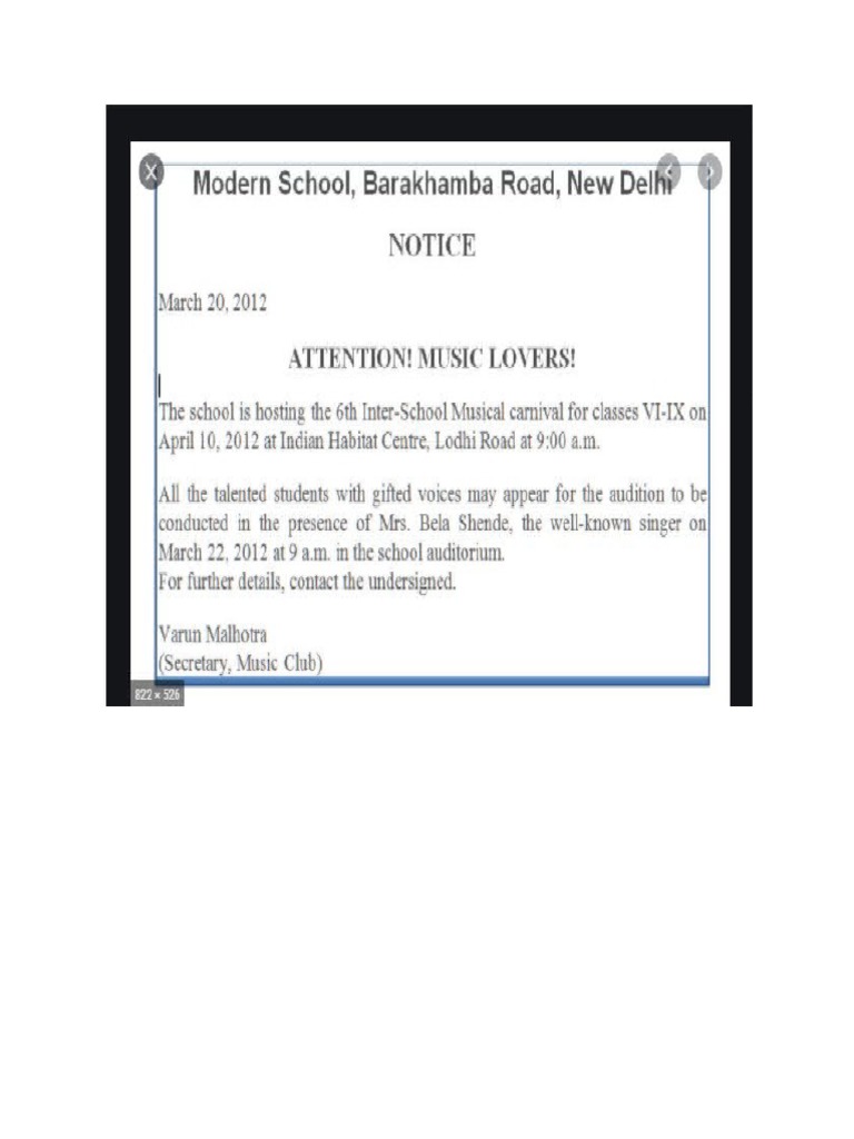 Notice Writing | PDF