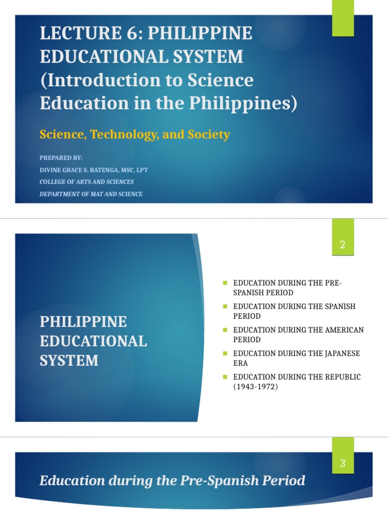 STS Lecture 6 Science Education in The Philippines | PDF | Science ...