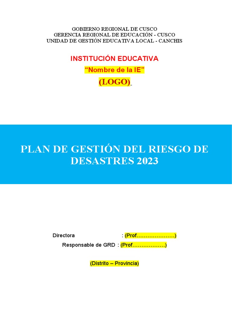 Modelo Plan GRD 2023 | PDF