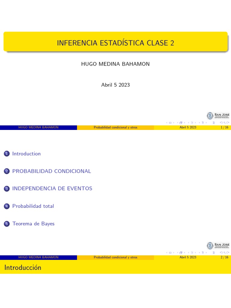 Clase2 de Inferencia Estad Stica 2 | PDF | Probabilidad | Matemáticas