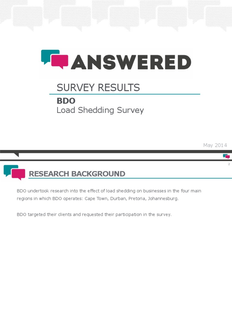 BDO Load Shedding Results ... | PDF | Server (Computing) | Economies
