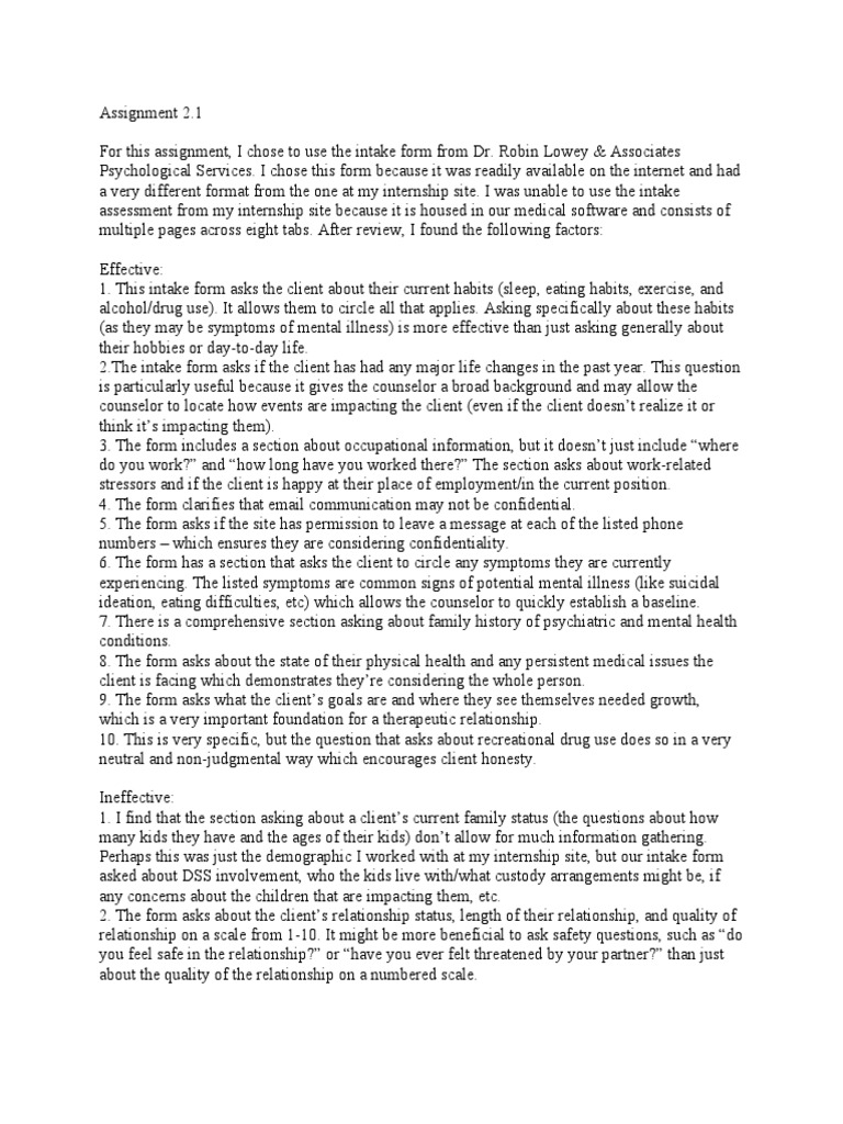 Cns 736 Assignment 2 | Download Free PDF | Psychology | Mental Health