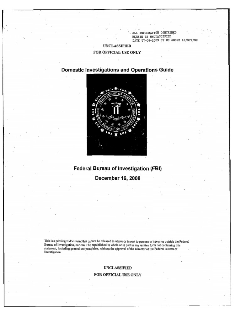FBI Manual | PDF | Federal Bureau Of Investigation | American Government