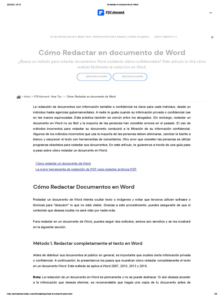 Redactar en Documento de Word Metodos Ew | PDF | Microsoft Word ...