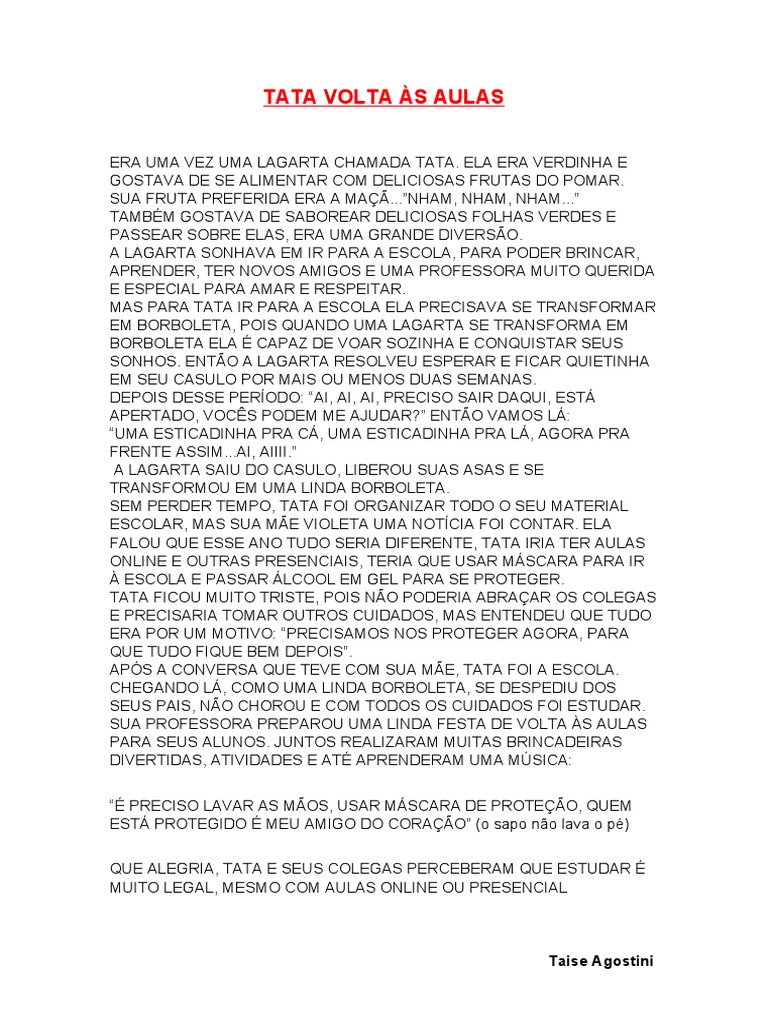 Tata Volta Às Aulas | PDF