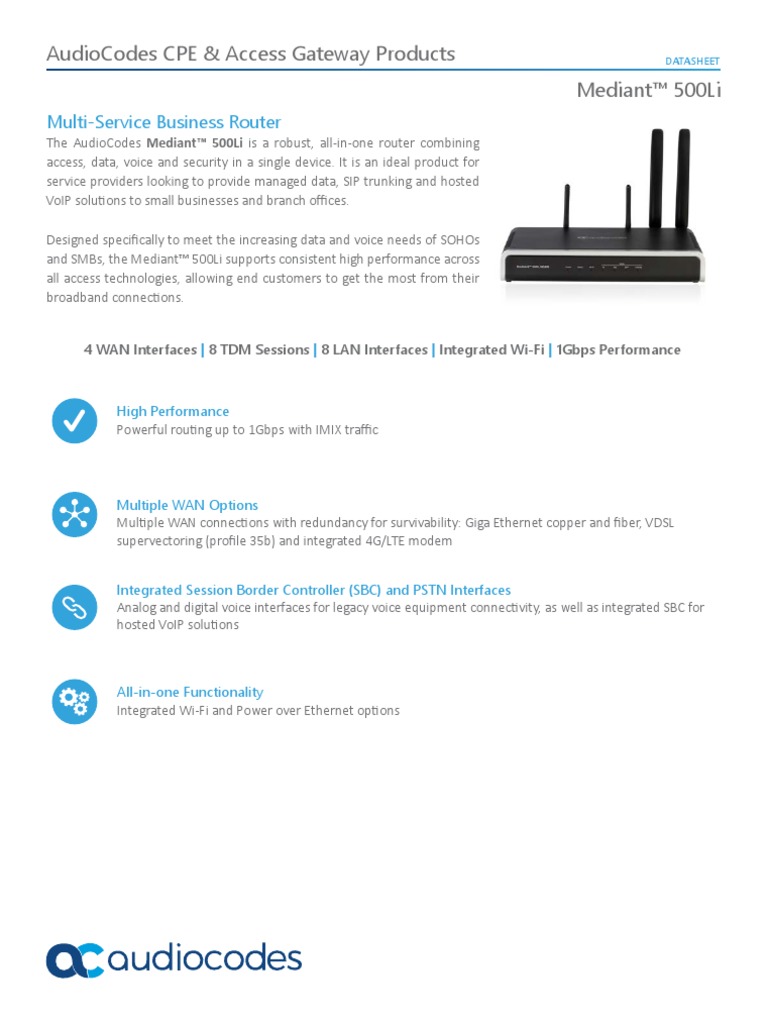 Mediant 500li MSBR Datasheet | PDF