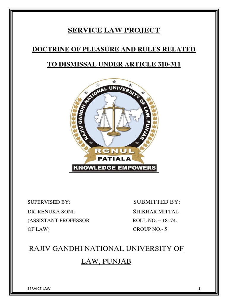 Service Law Project | PDF