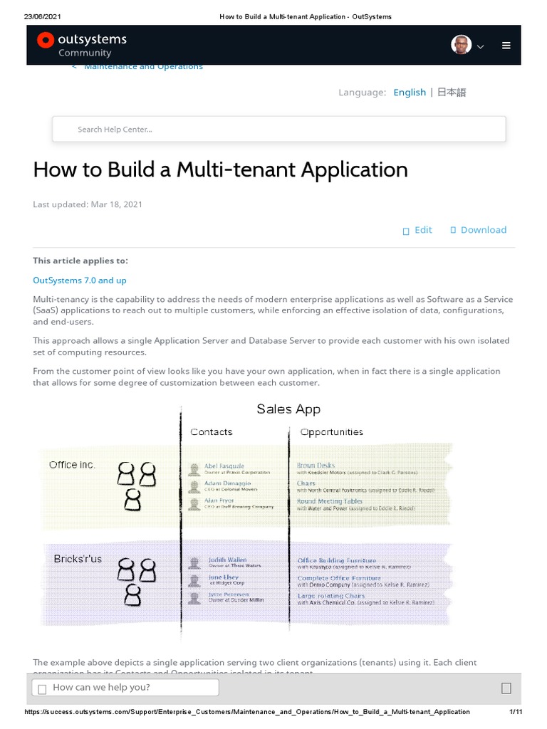 How To Build A Multi-Tenant Application - OutSystems | PDF