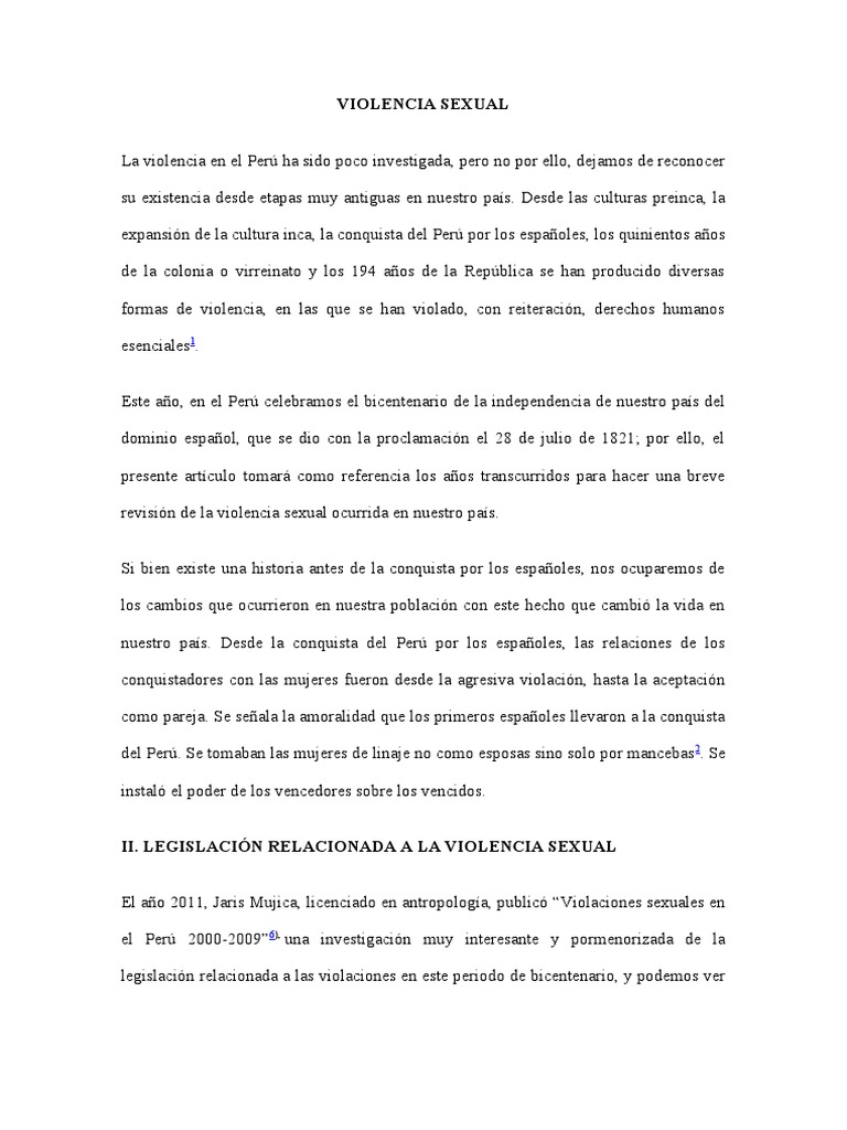 Violencia Sexual y Conclusiones - Castillo Mallqui Diana | PDF | Violación | Derecho penal
