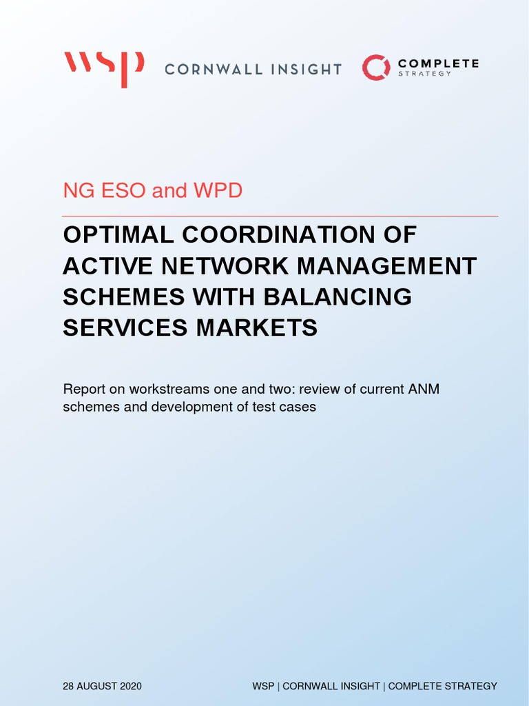 Optimal Coordination of ANM With Balancing Services Markets - WS1 and WS2 Report - Final - 2 ...