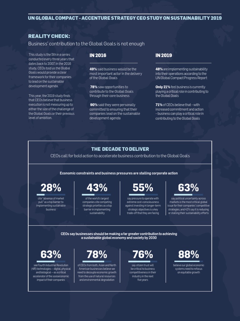 Accenture UNGC CEO Study Infographic | PDF | Sustainability | Economic ...
