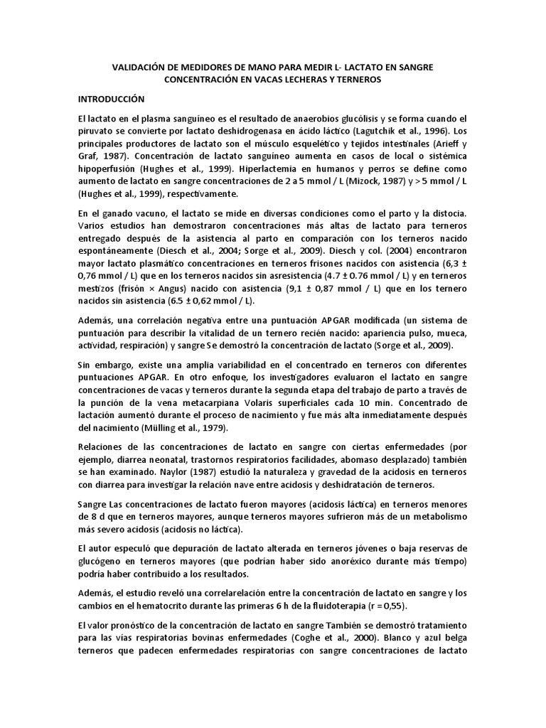 Validación de Medidores de Mano para Medir L | PDF | Vacas | El embarazo